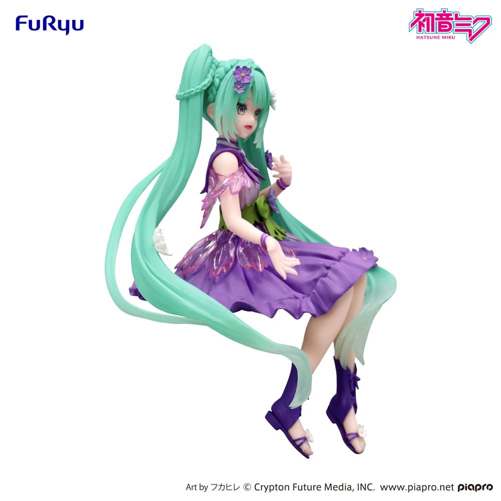Hatsune Miku Noodle Stopper PVC Statue Flower Fairy Cosmos Purple Color ...